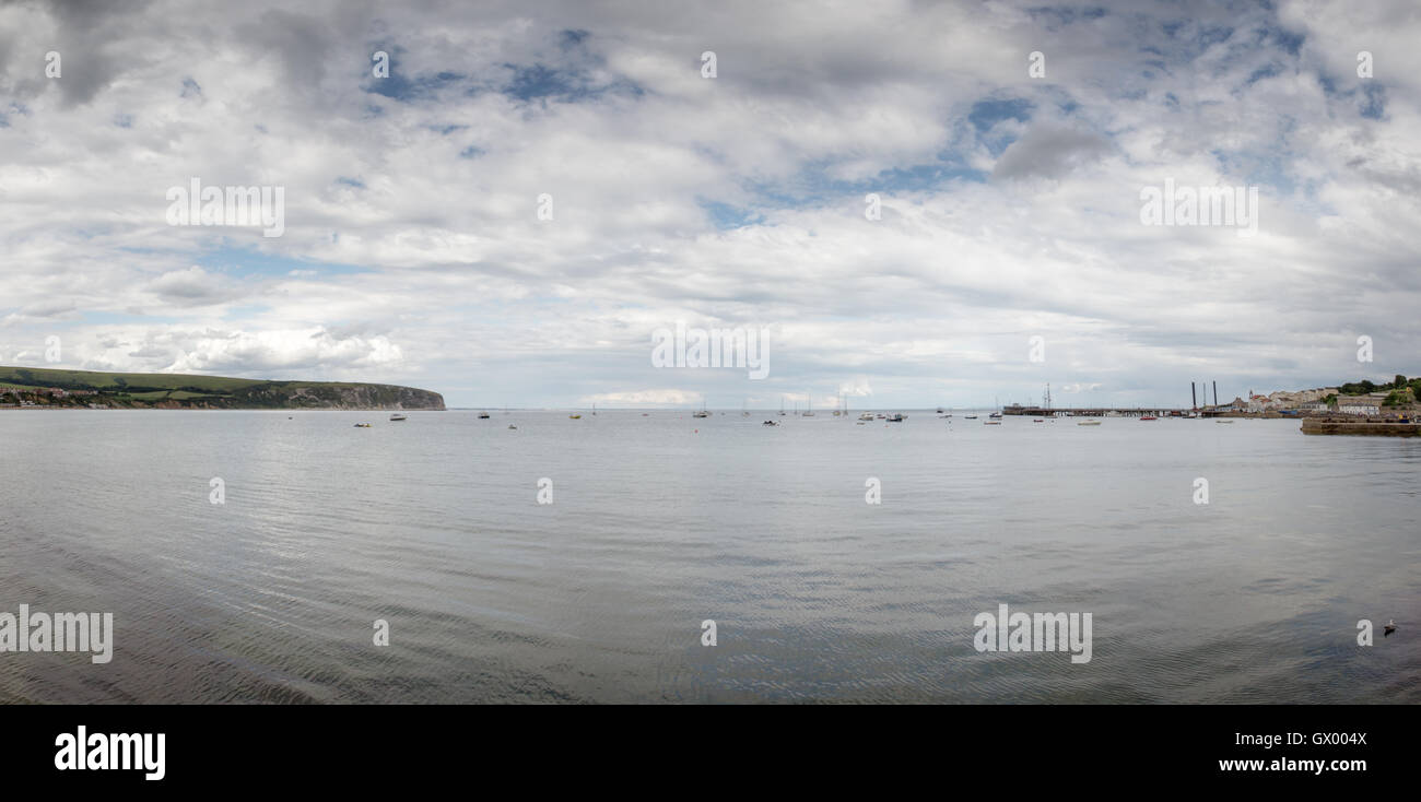 landscape shot of swanage bay in dorset Stock Photo - Alamy