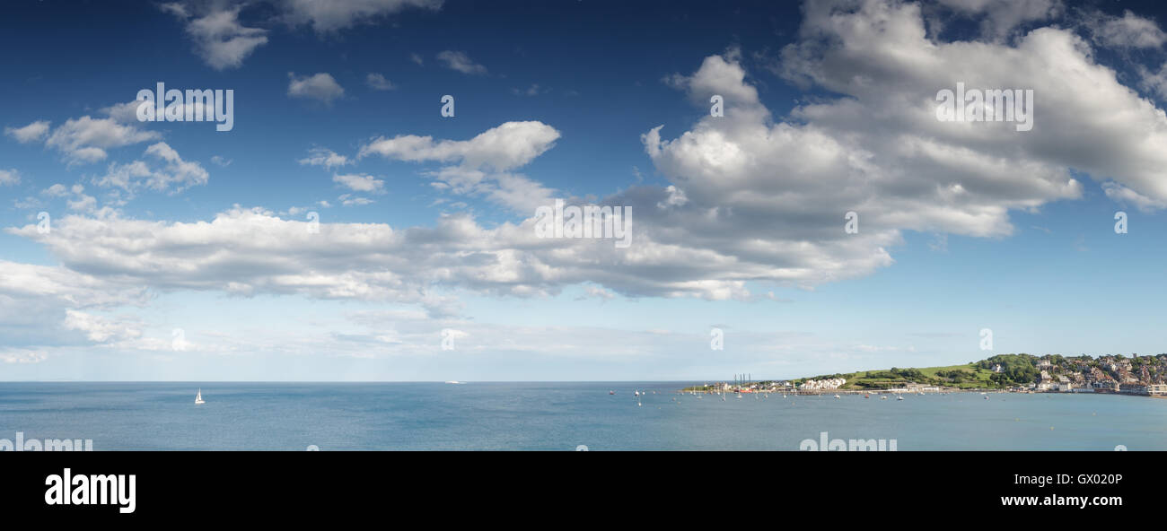 landscape shot of swanage bay in dorset Stock Photo - Alamy