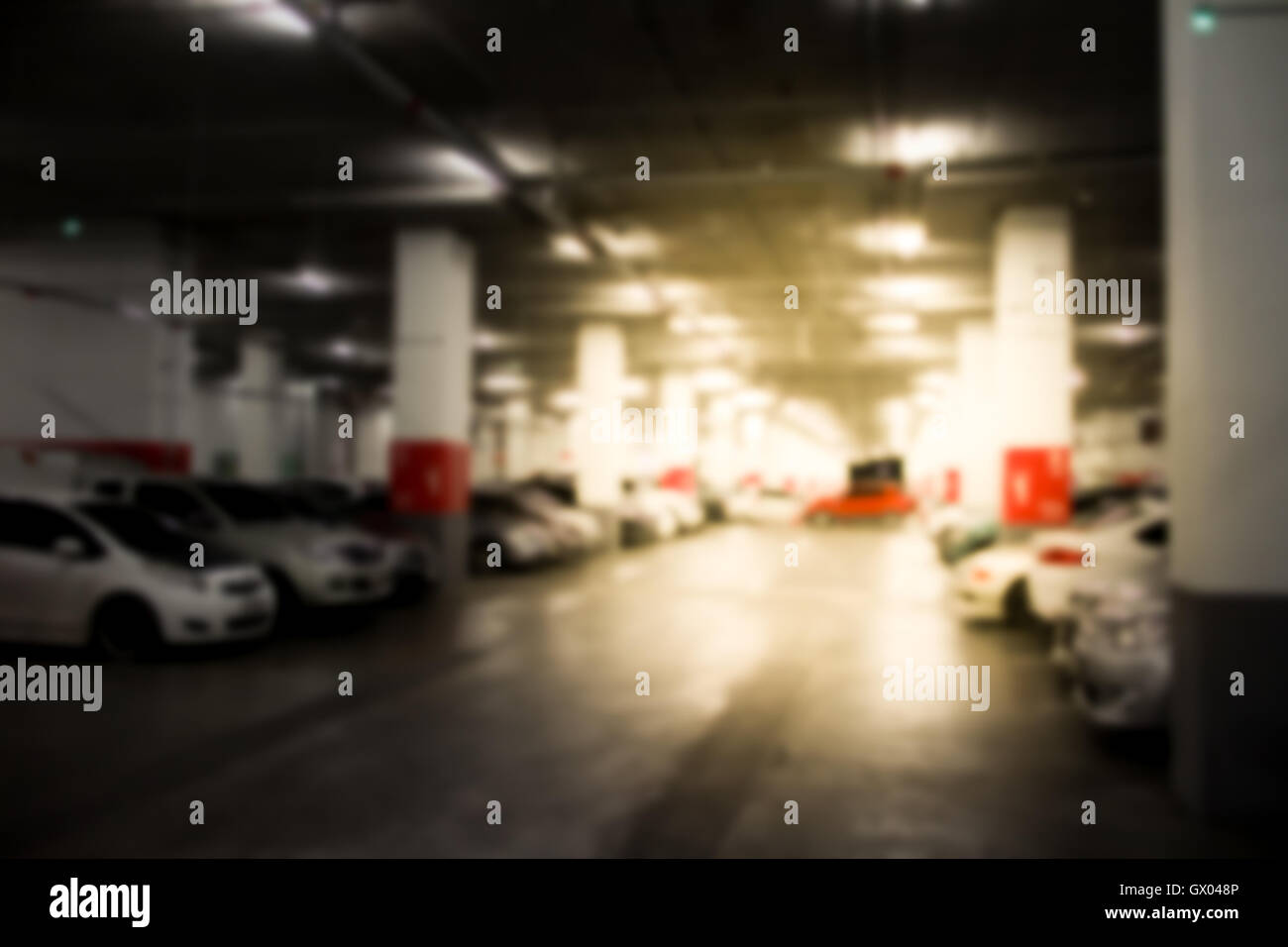Abstract blur parking car indoor for background Stock Photo - Alamy