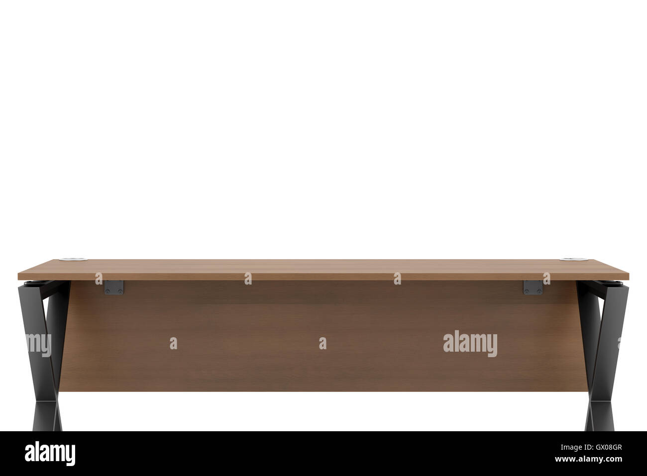 empty office workplace isolated on white background Stock Photo - Alamy