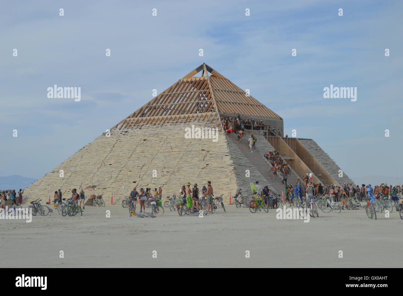 The Catacomb of Veils pyramid art installation is prepared to be set ...