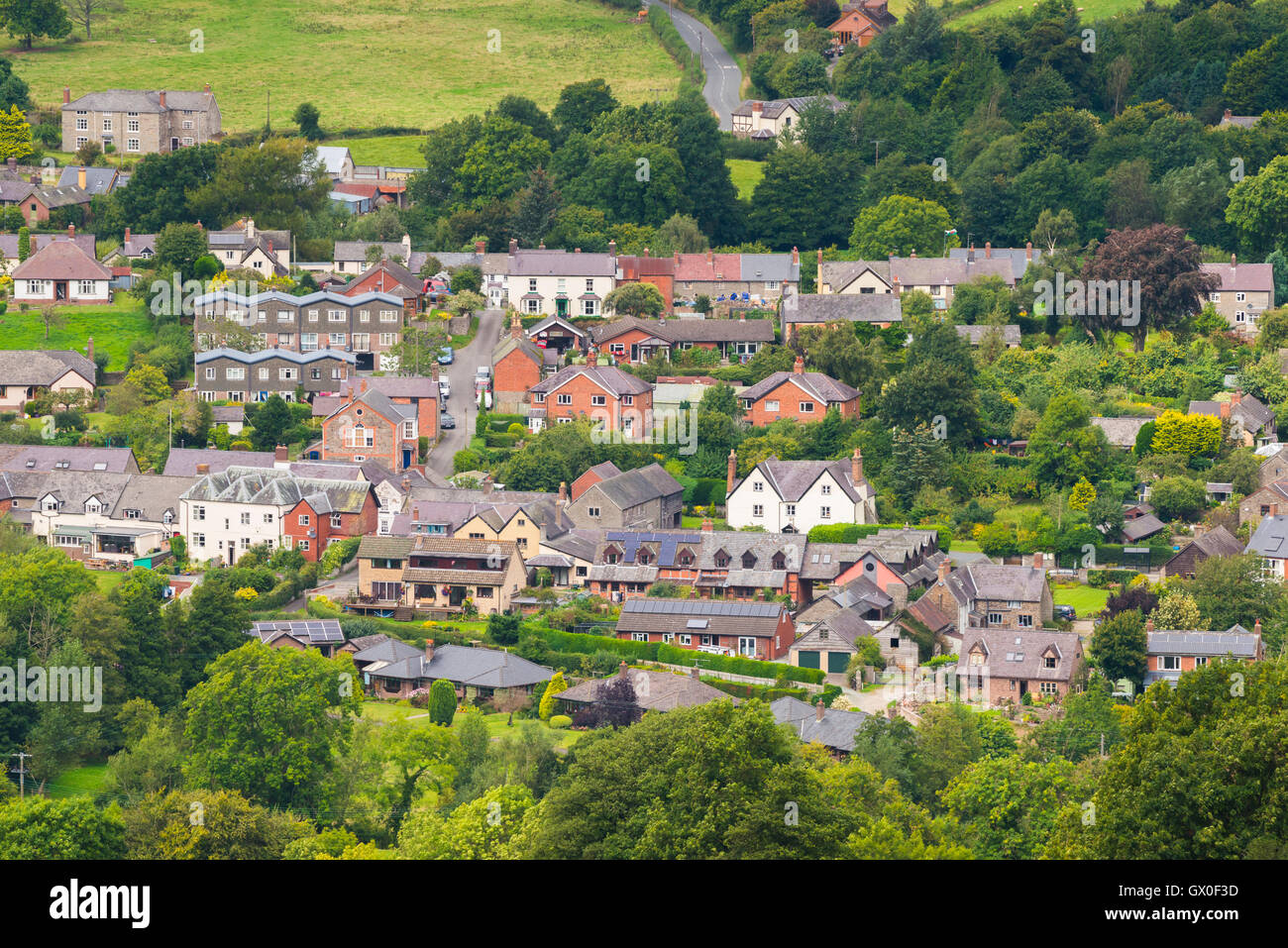 The town of Clun in south Shropshire, England, UK Stock Photo - Alamy