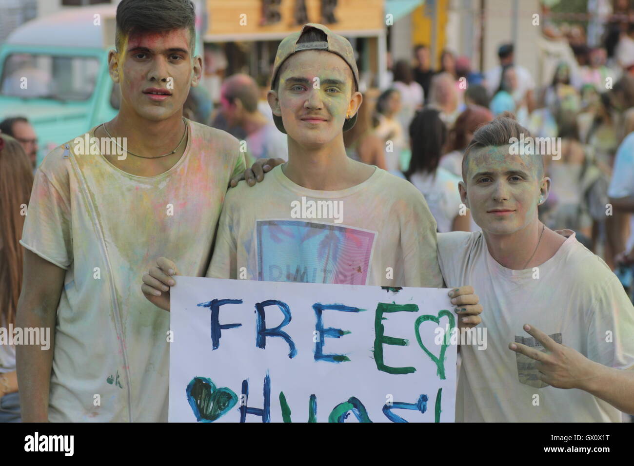 Festival of colors, in Fragma Thermis, Thessaloniki, Greece Stock Photo ...
