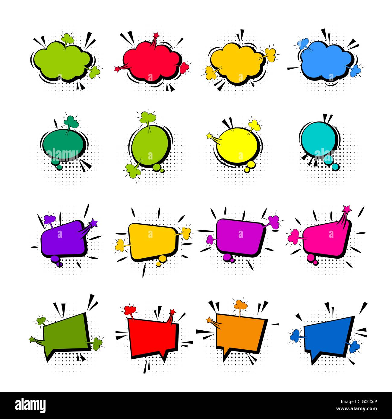 Comic collection colored cloud pop art vector Stock Vector Image & Art ...