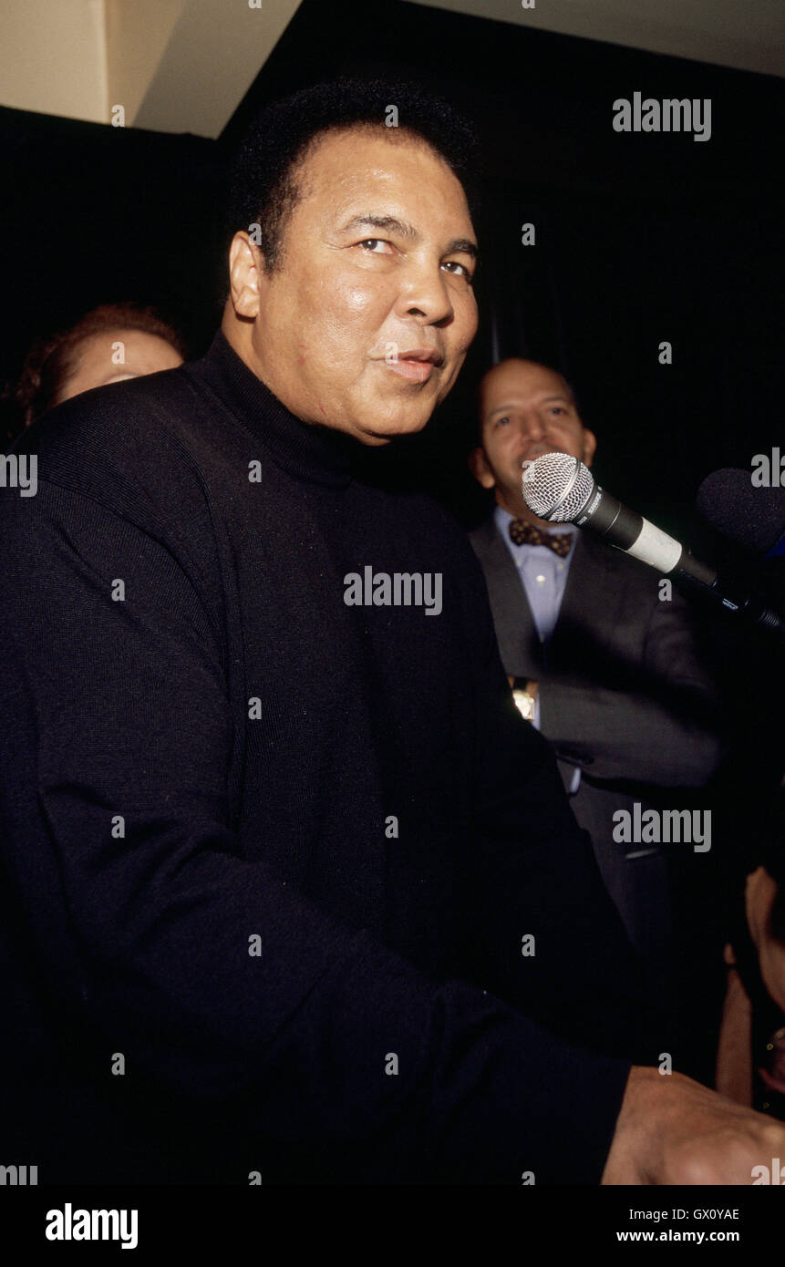 Muhammed Ali and Ron Silver attend a private party to promote the movie ...