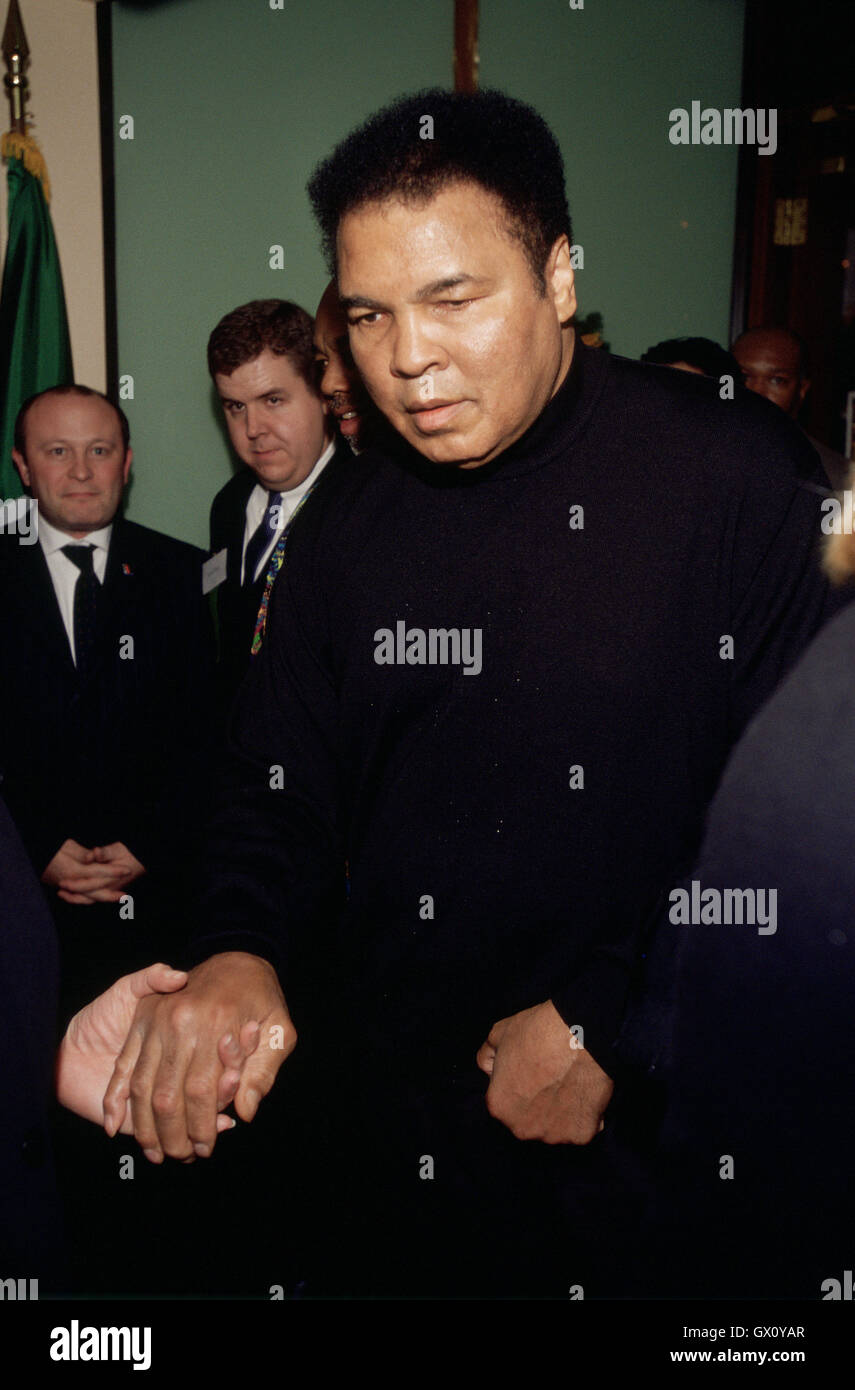 Muhammed Ali and Ron Silver attend a private party to promote the movie ...