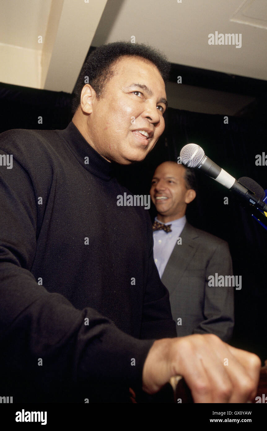 Muhammed Ali and Ron Silver attend a private party to promote the movie ...