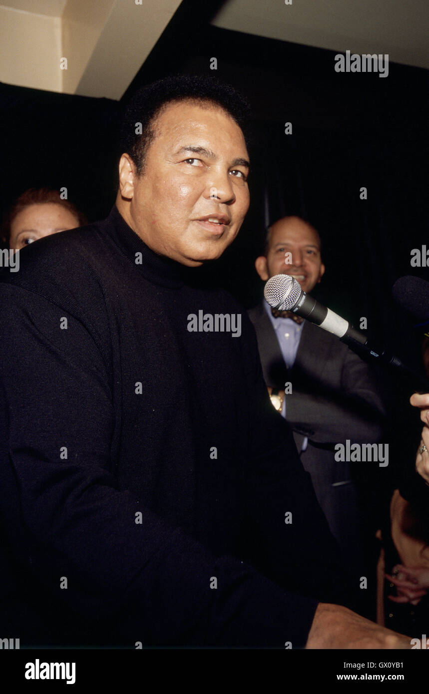 Muhammed Ali and Ron Silver attend a private party to promote the movie ...