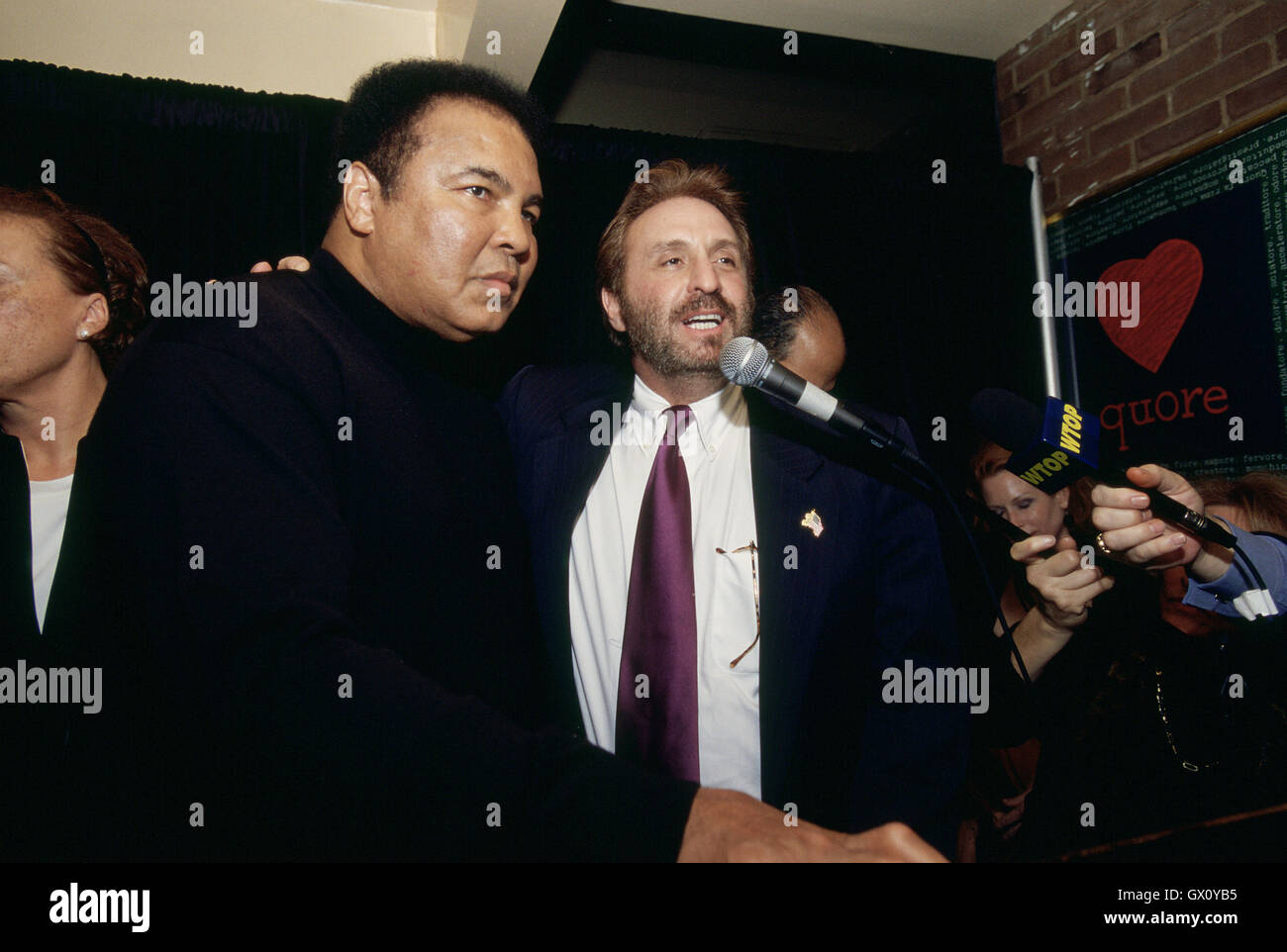 Muhammed Ali and Ron Silver attend a private party to promote the movie ...
