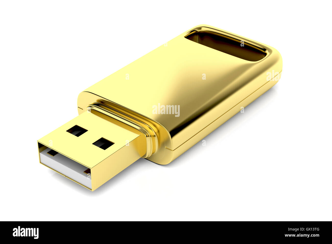 Luxury golden usb stick on white background Stock Photo - Alamy