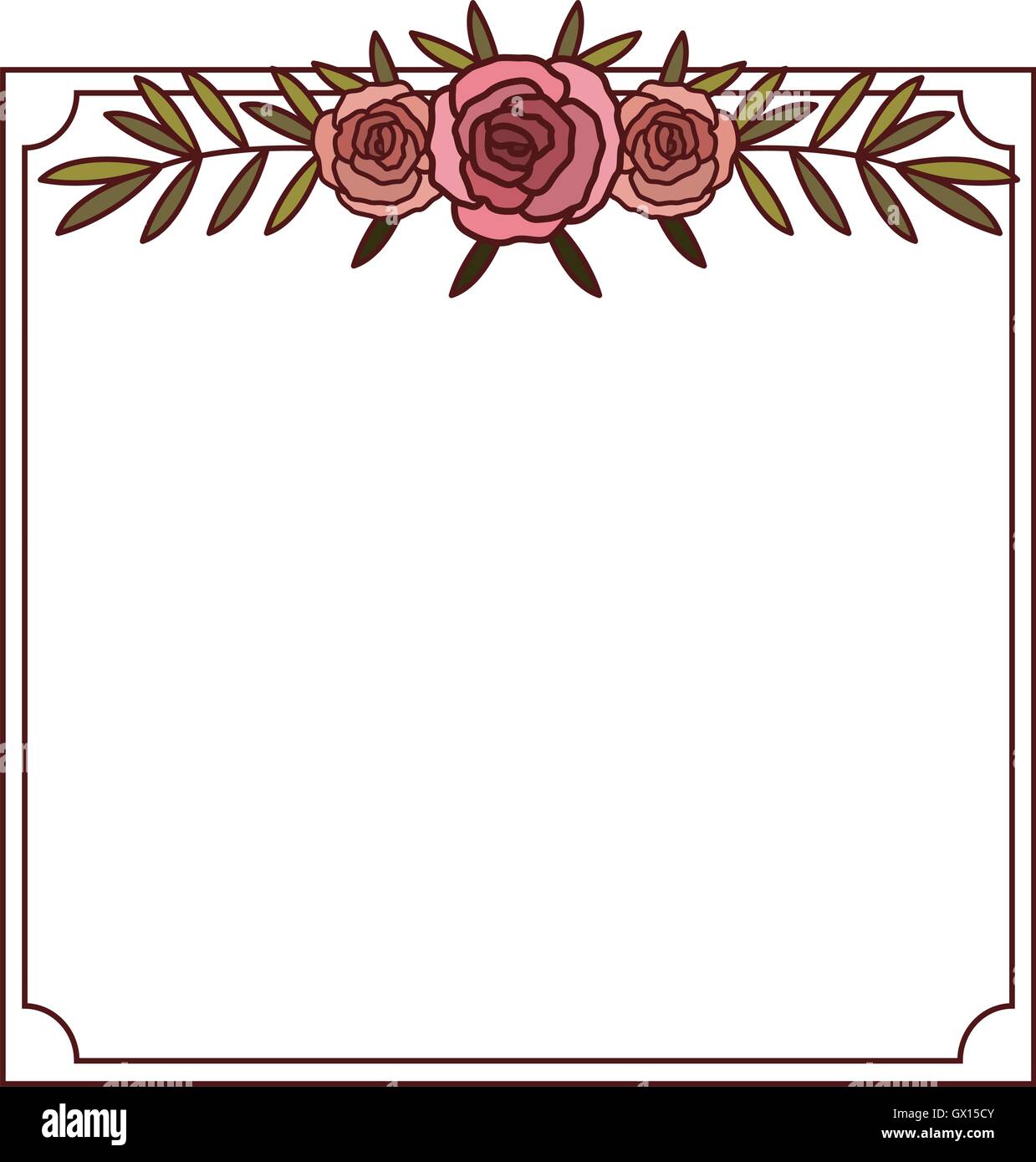 Flower and leaves frame design Stock Vector Image & Art - Alamy