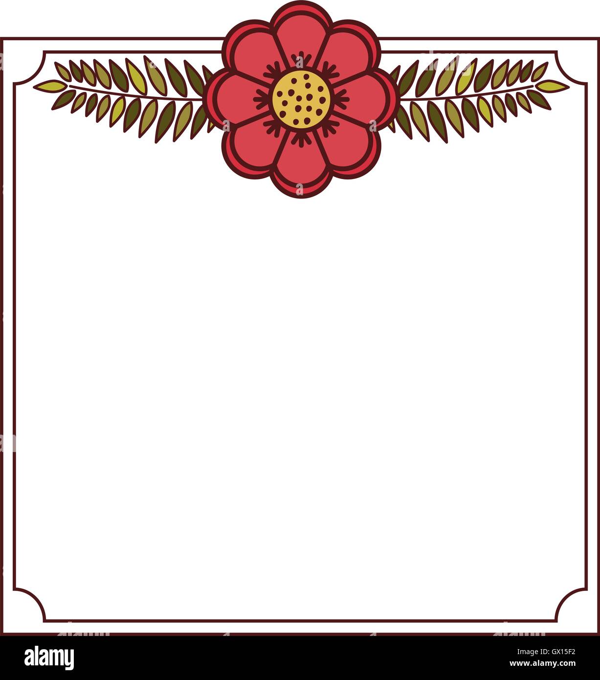 Flower and leaves frame design Stock Vector Image & Art - Alamy