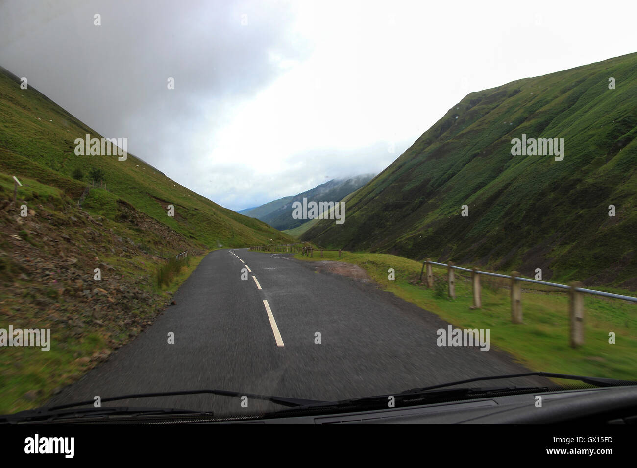 View through a car on uk country road hi-res stock photography and ...