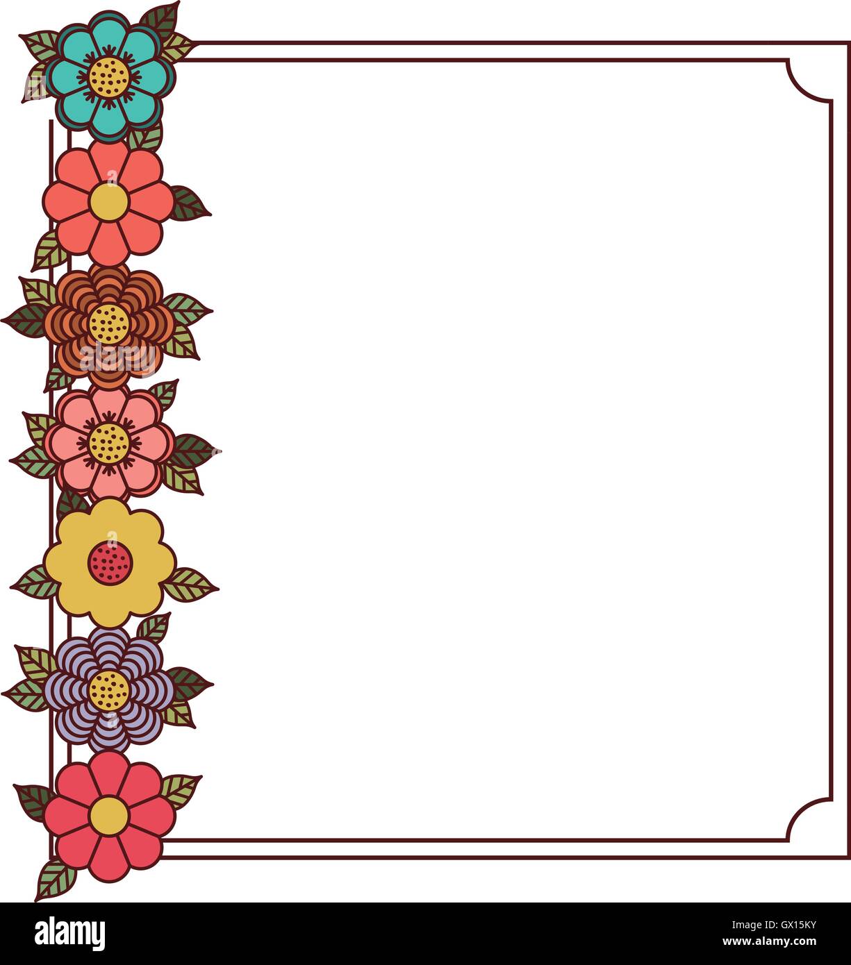 Flower and leaves frame design Stock Vector Image & Art - Alamy