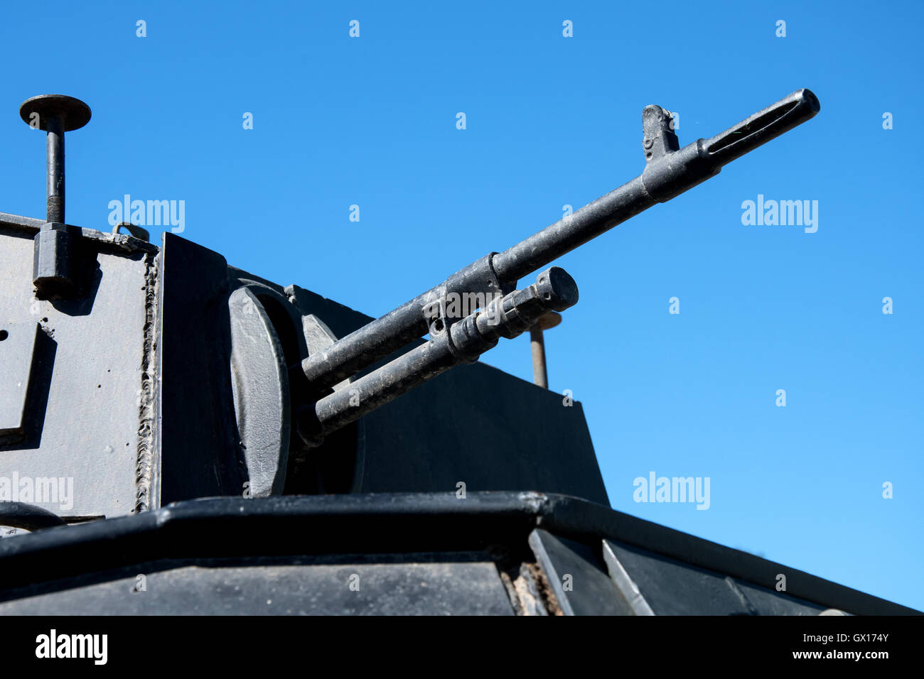 Machine gun on a military vehicle Stock Photo - Alamy