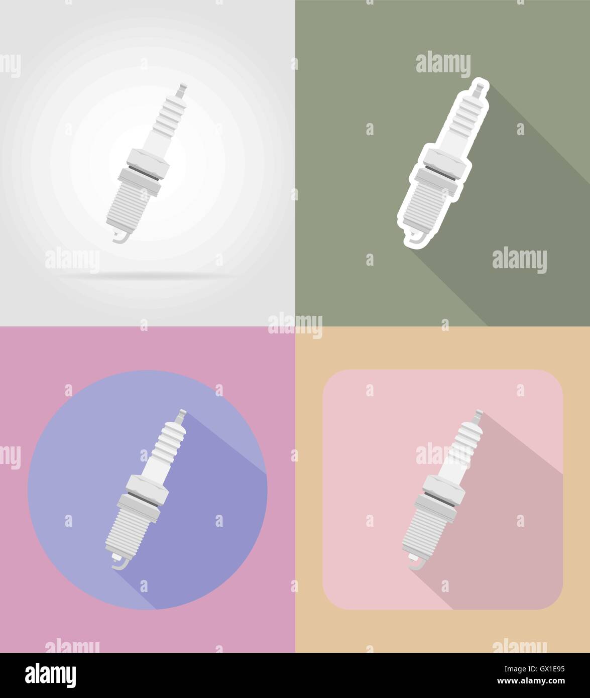 car spark flat icons vector illustration isolated on background Stock ...