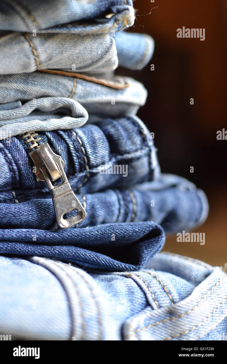 stack of folded jeans Stock Photo - Alamy