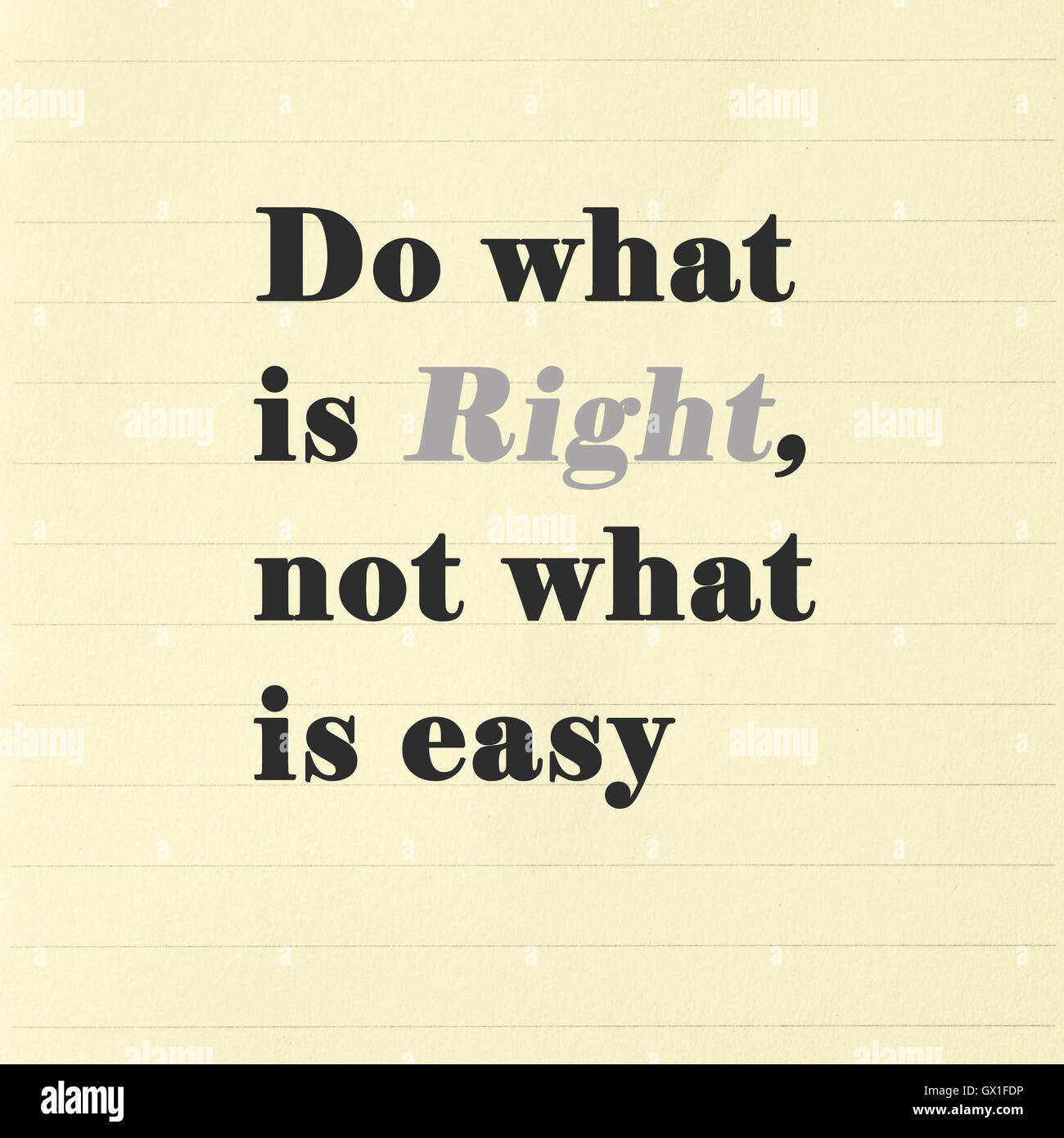 Inspirational quote by unknown source on note paper background Stock ...