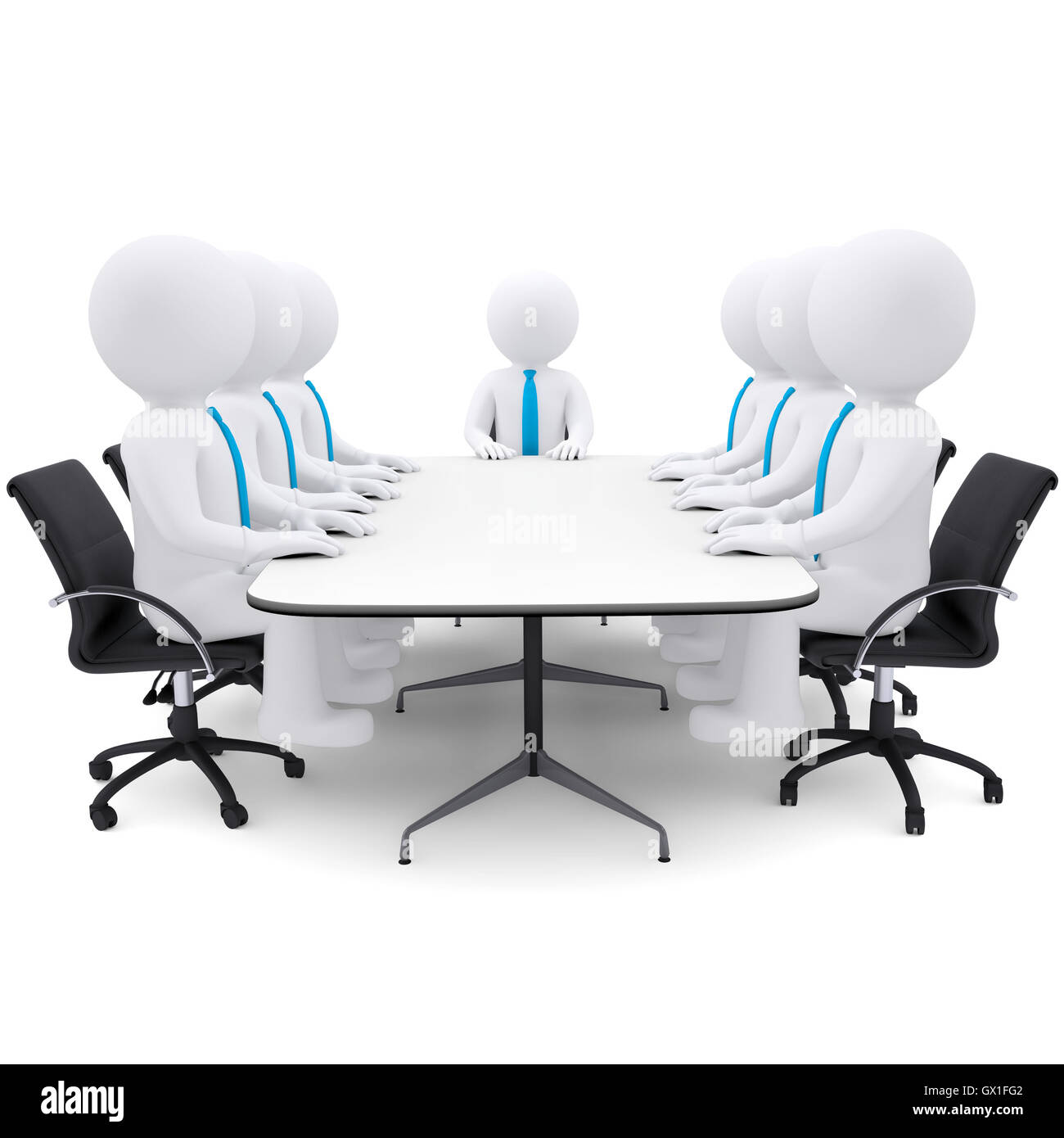 3d men sitting round table hi-res stock photography and images - Alamy
