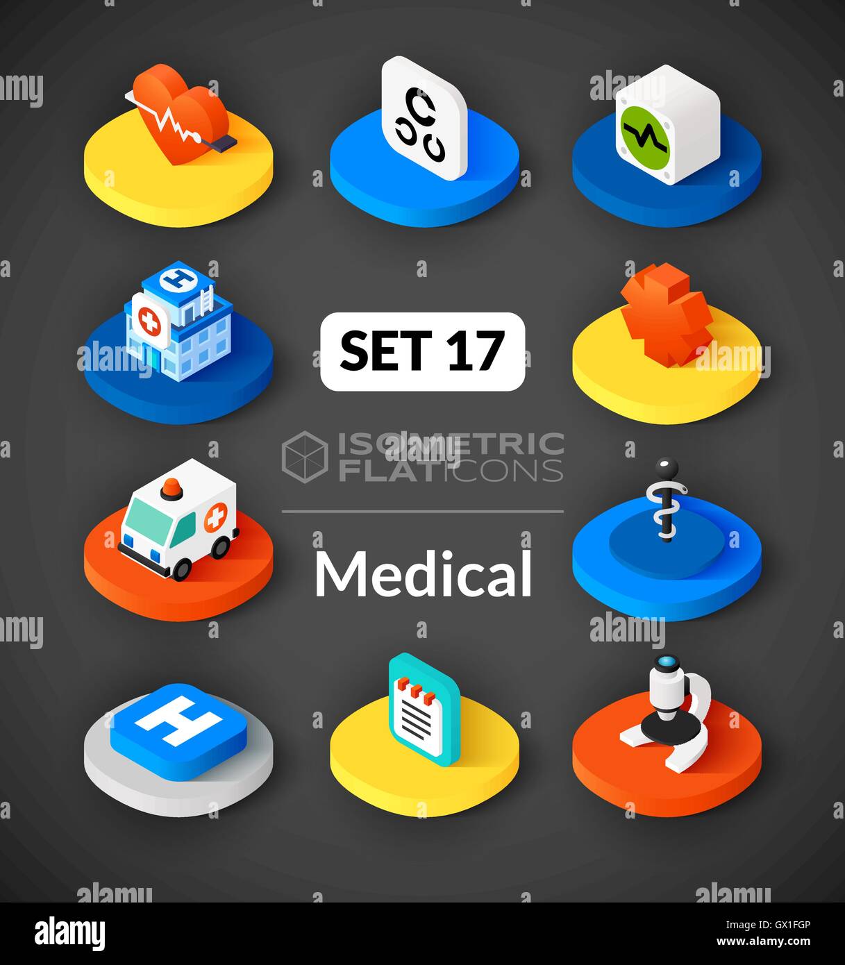 Isometric flat icons set 17 Stock Vector Image & Art - Alamy