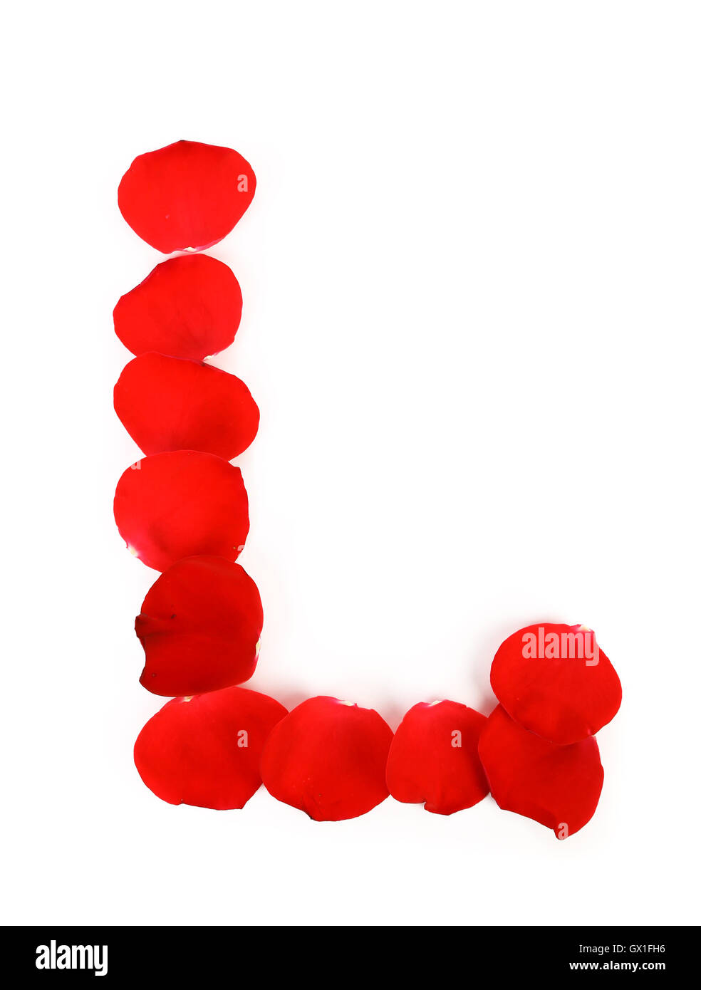 Letter L made ??of rose petals Stock Photo - Alamy