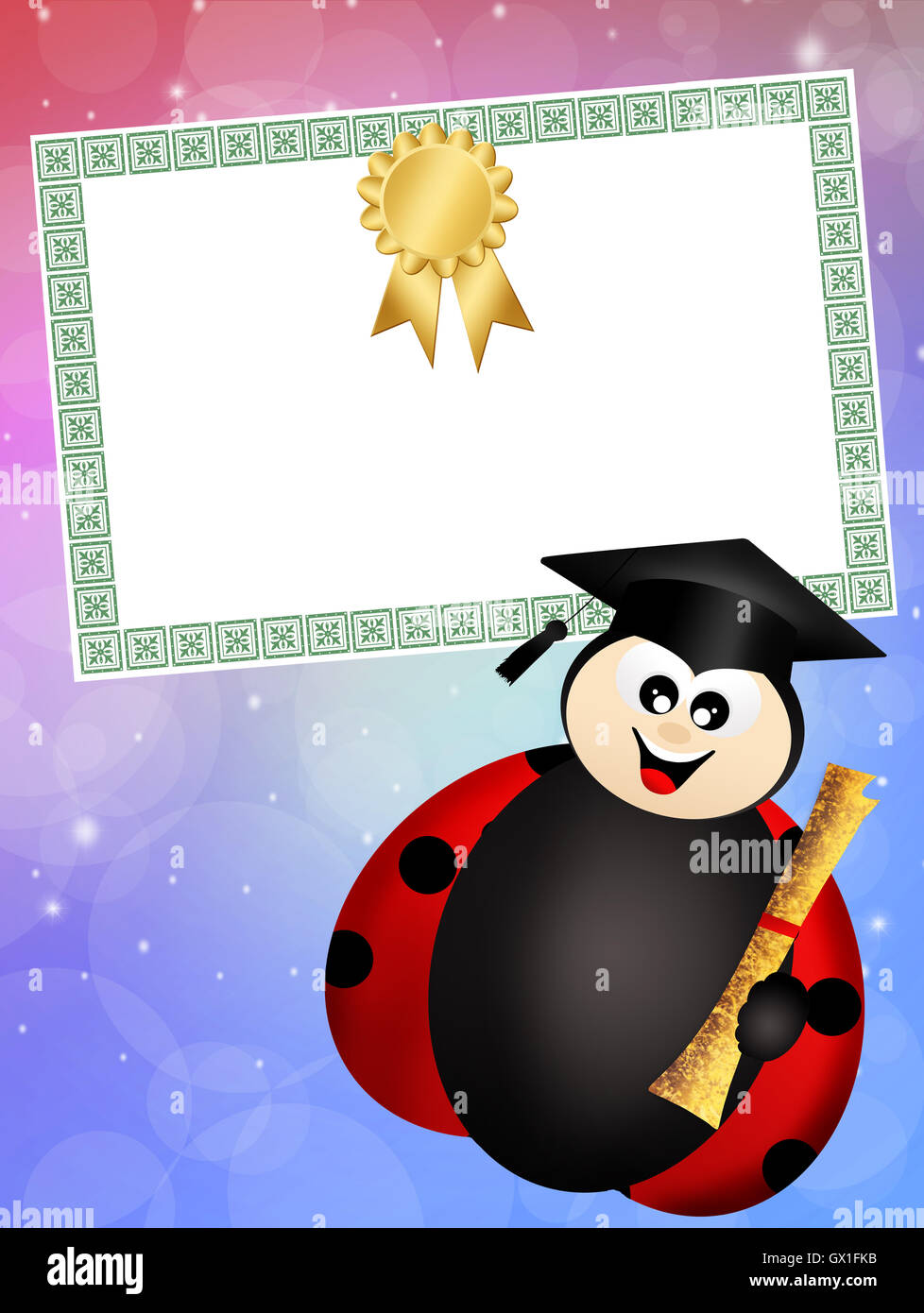 Ladybug with diploma Stock Photo - Alamy