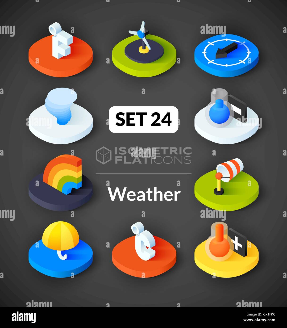 Isometric flat icons set 24 Stock Vector Image & Art - Alamy