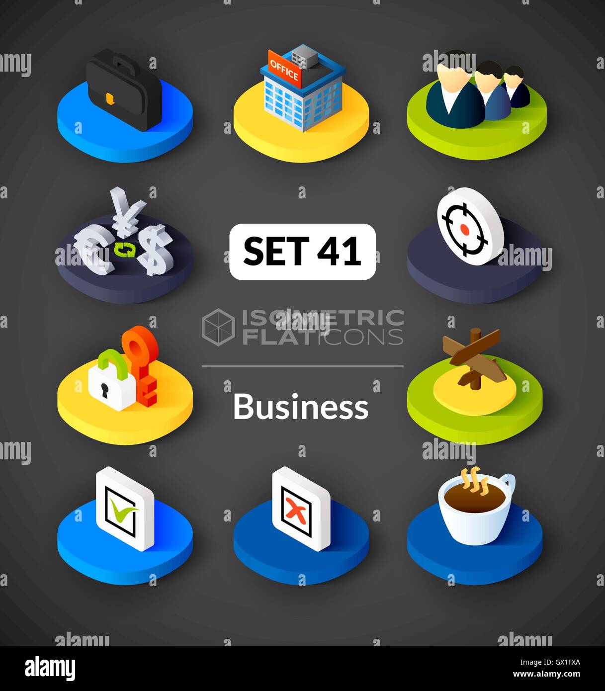 Isometric flat icons set 41 Stock Vector Image & Art - Alamy