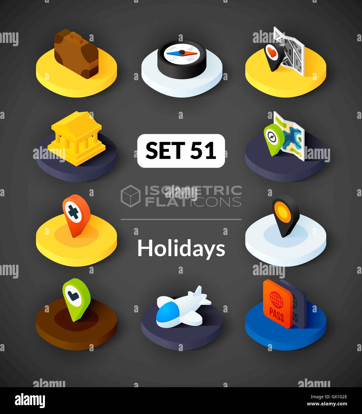 Isometric flat icons set 51 Stock Vector Image & Art - Alamy