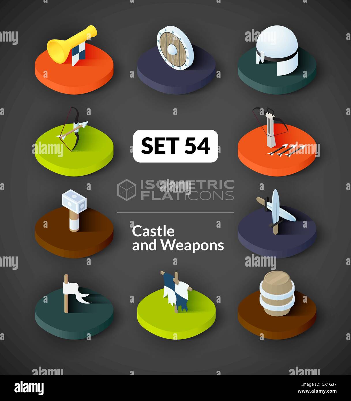 Isometric flat icons set 54 Stock Vector Image & Art - Alamy