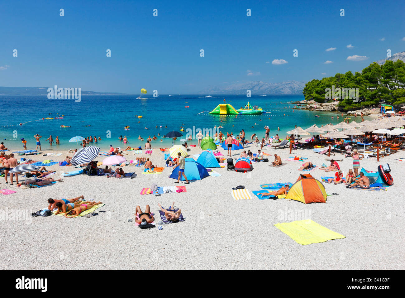 Beautiful beach in Makarska Riviera, Makarska in Dalmatia Stock Photo ...