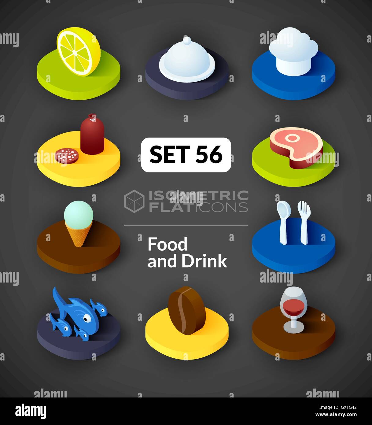 Steak food icon isometric Stock Vector Images - Alamy