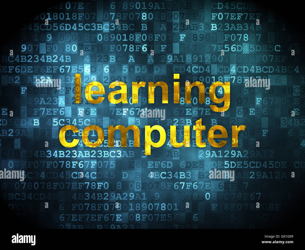 Education concept: Learning Computer on digital background Stock Photo ...