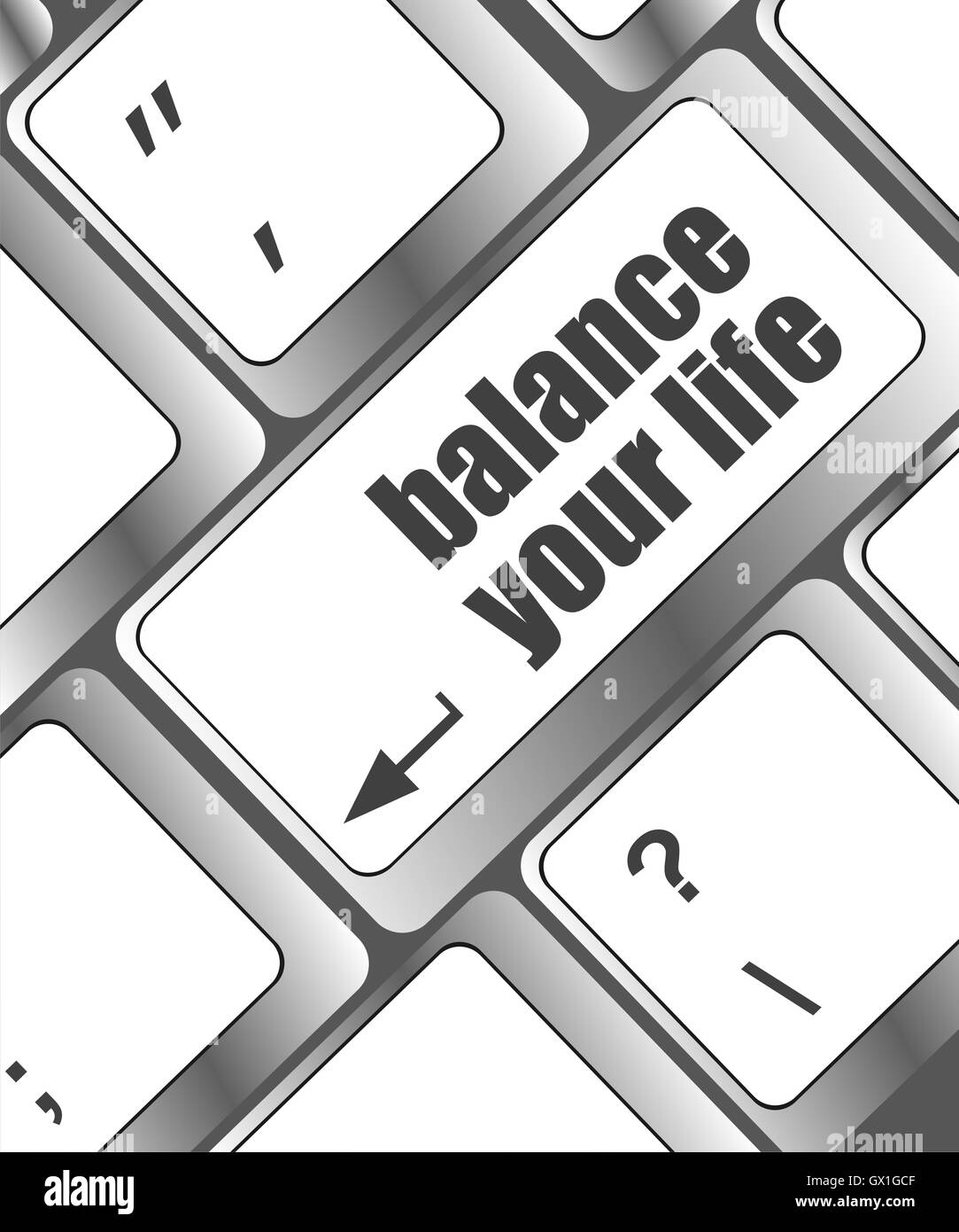 balance your life button on computer keyboard Stock Photo - Alamy