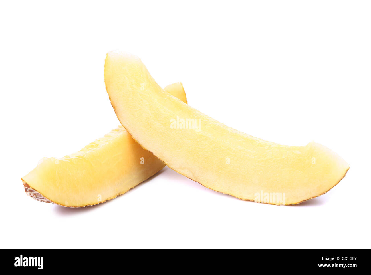 Two slices of ripe melon Stock Photo - Alamy