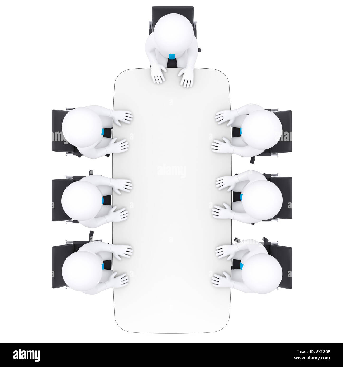 3d men sitting round table hi-res stock photography and images - Alamy