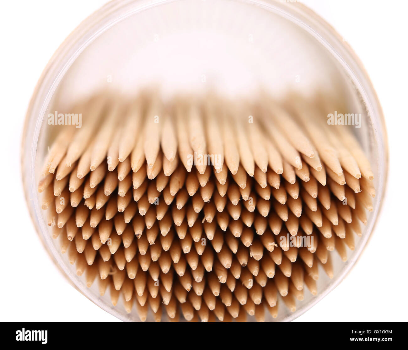 toothpicks in a round box, top view Stock Photo - Alamy