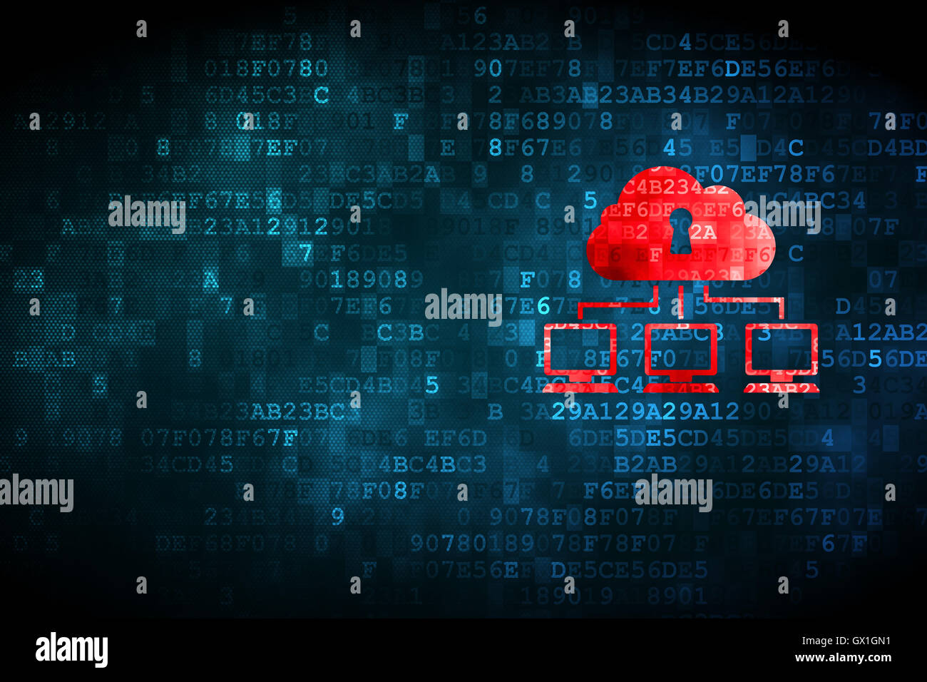 Safety concept: Cloud Network on digital background Stock Photo - Alamy