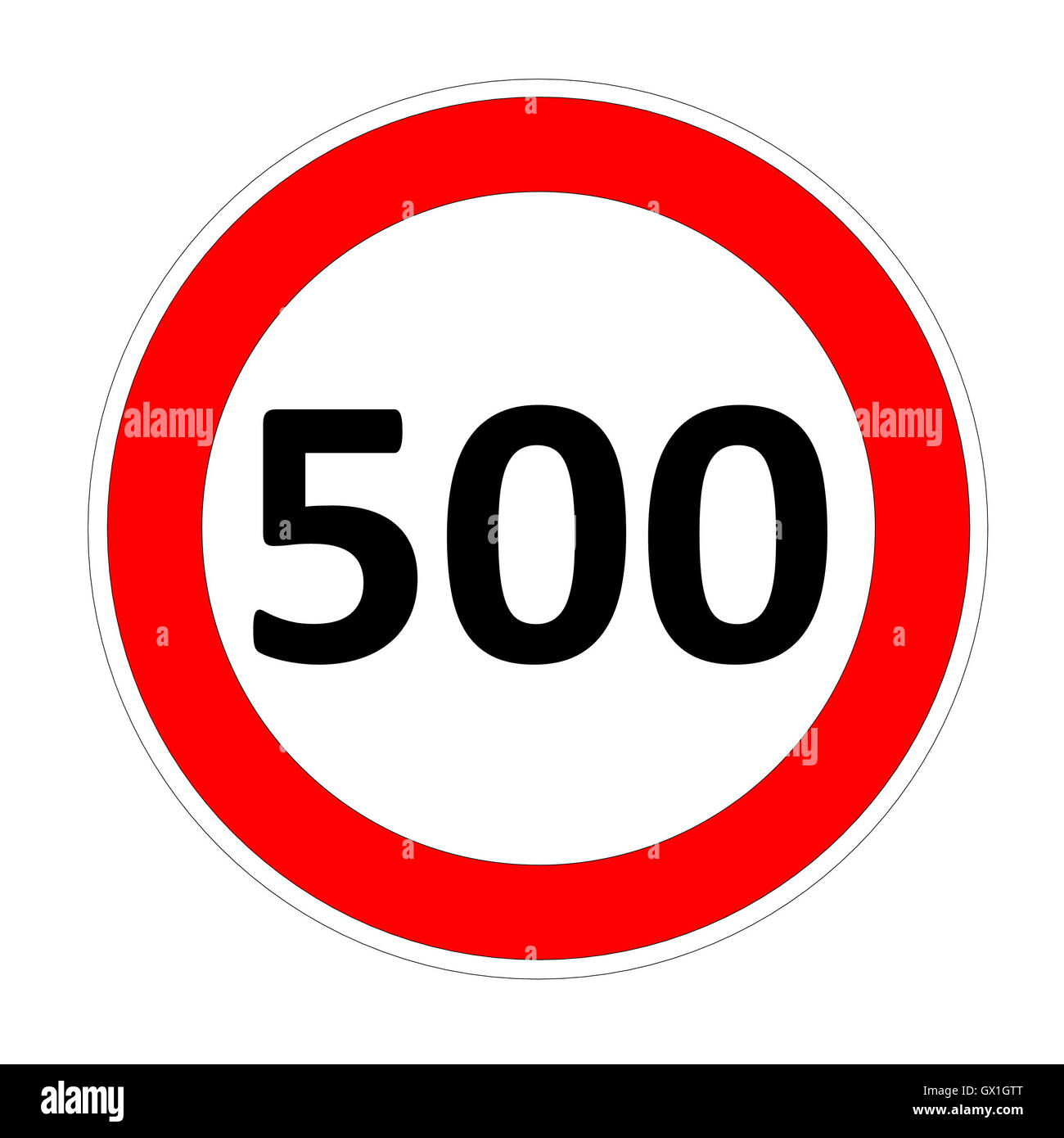 Speed limit sign for 500 Stock Photo - Alamy