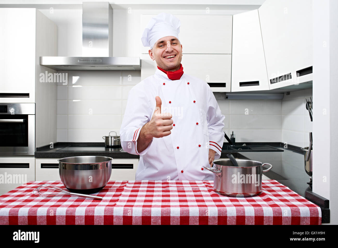 Male chef at kitchen Stock Photo - Alamy