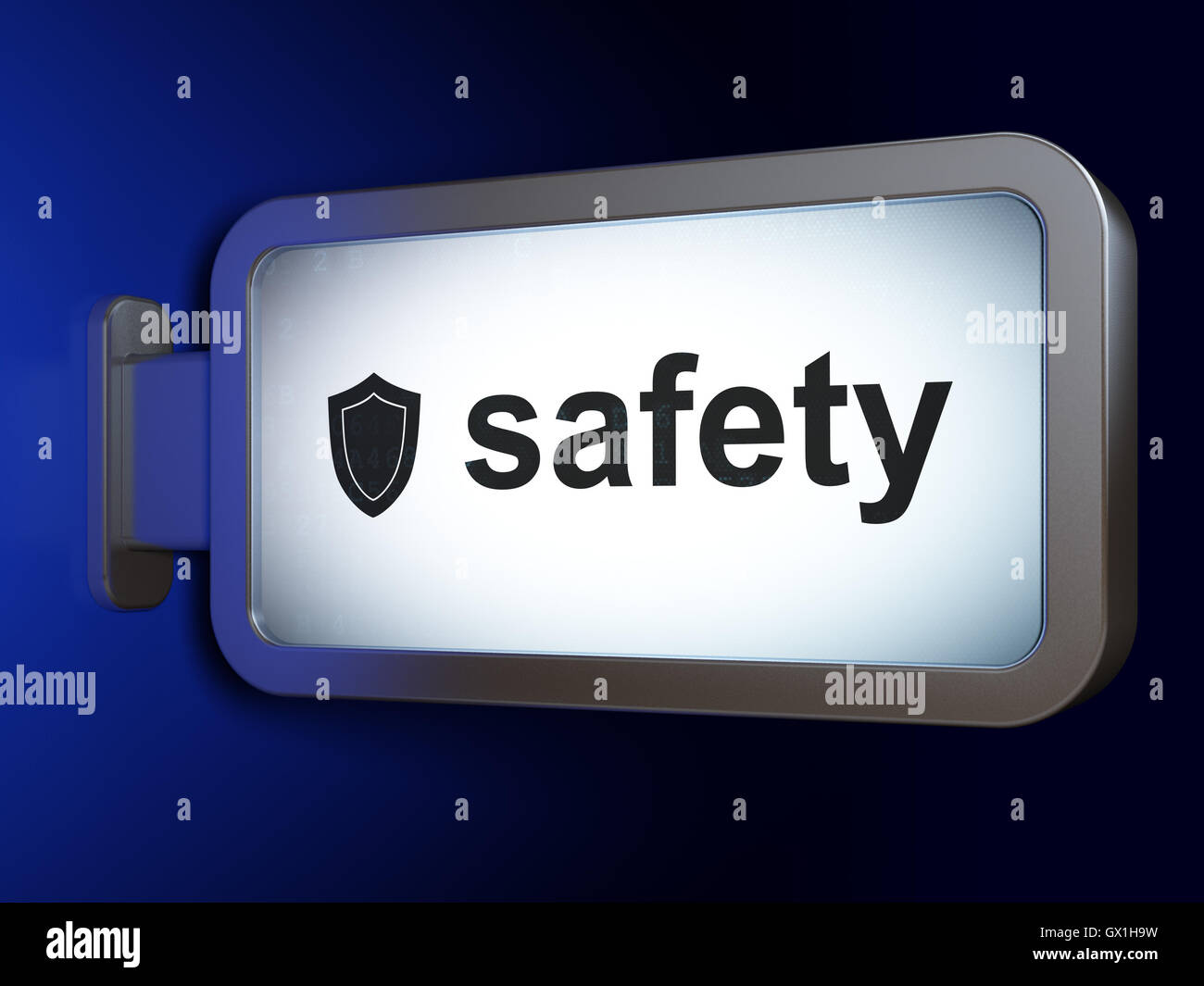 Privacy concept: Safety and Shield on billboard background Stock Photo ...