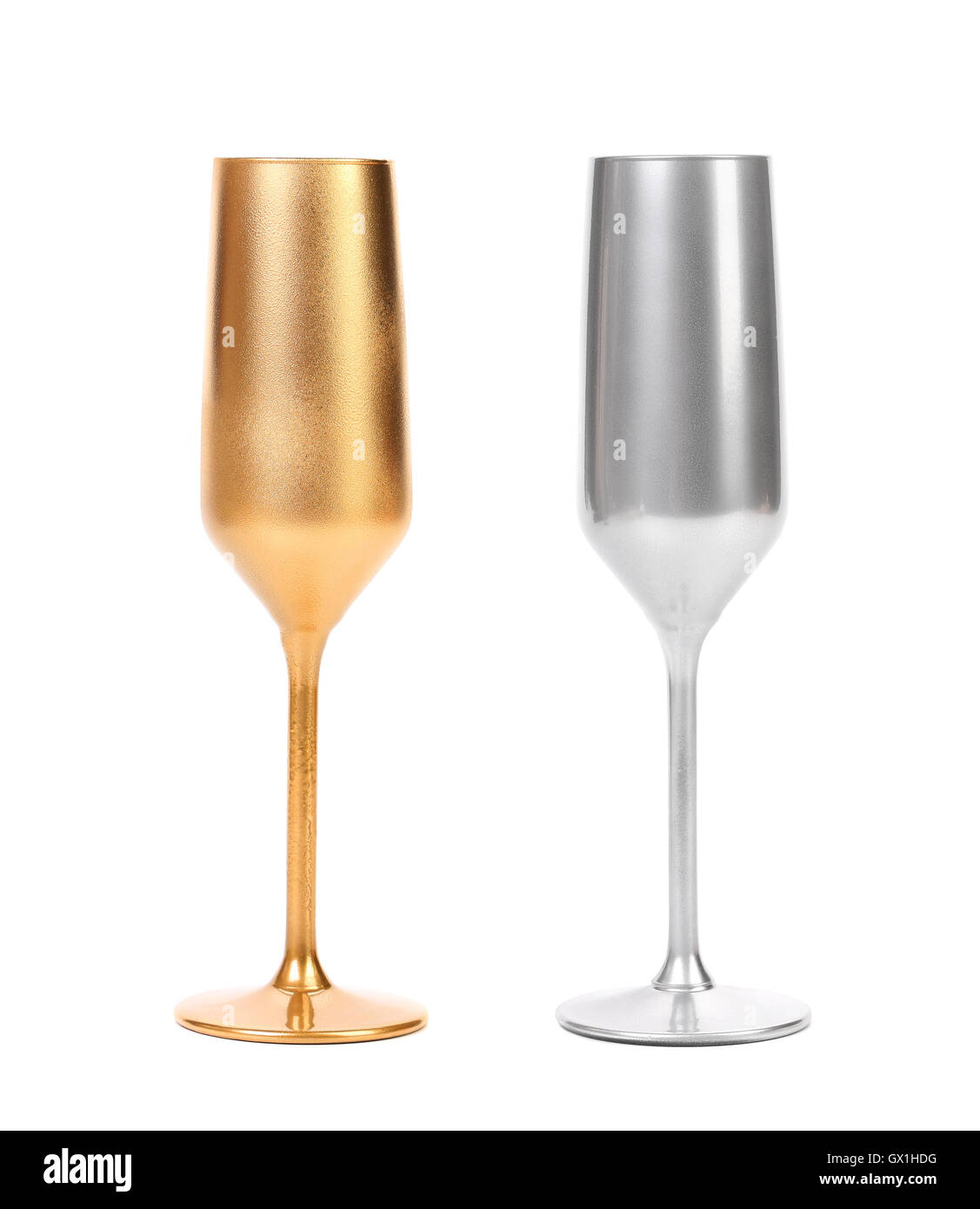 Golden and silver champagne glasses Stock Photo - Alamy