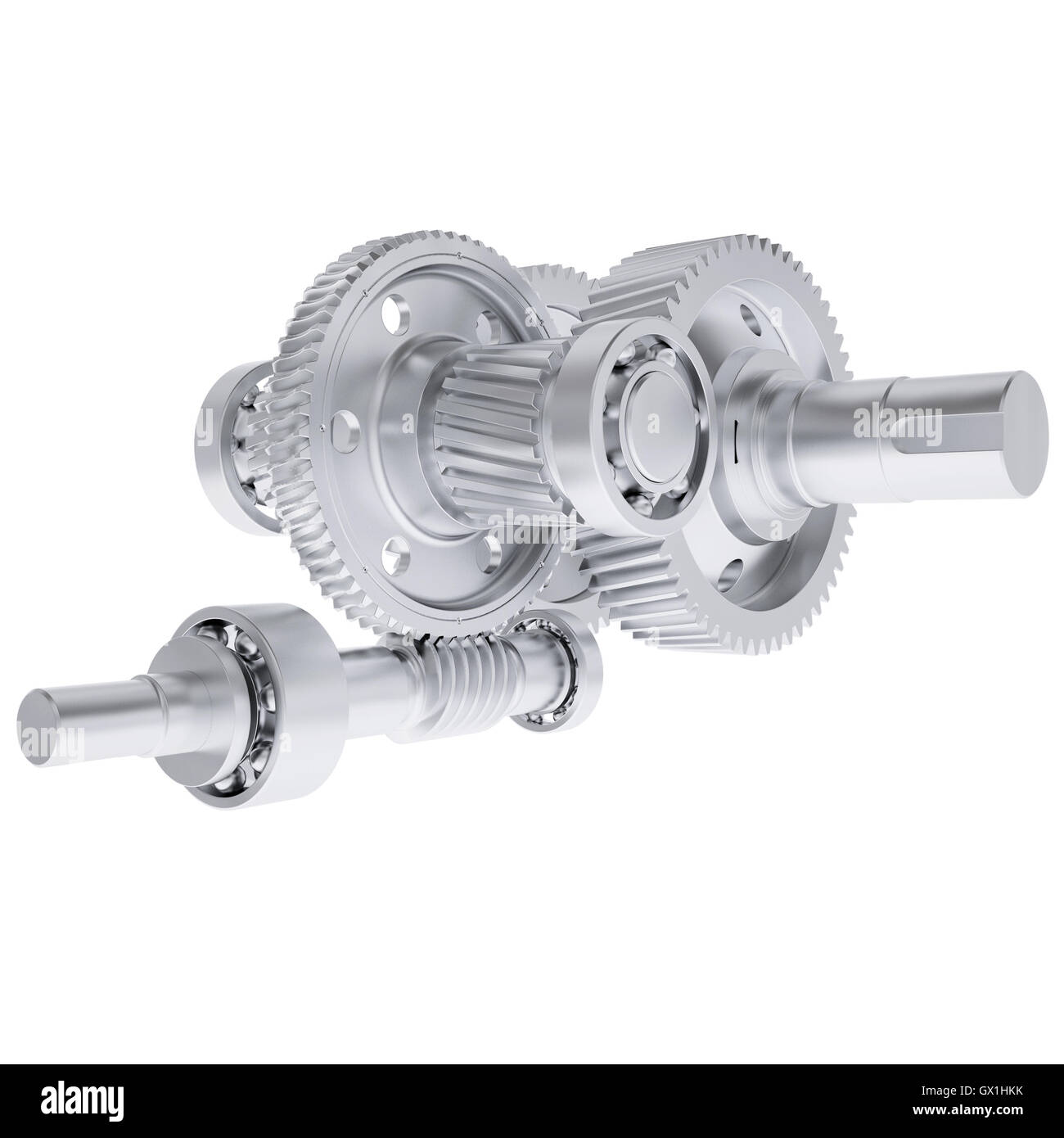 Metal shafts, gears and bearings Stock Photo - Alamy