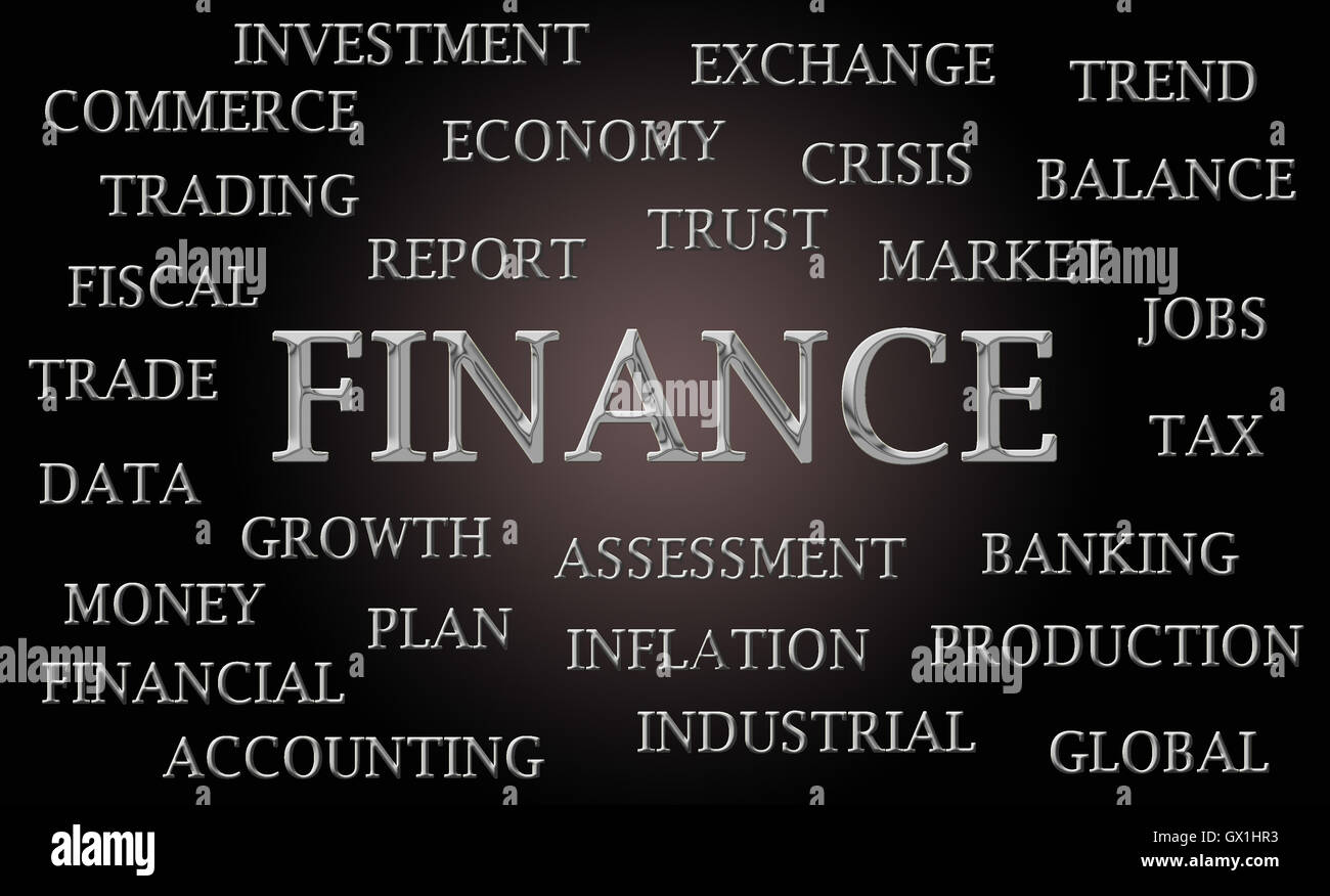 Finance word cloud Stock Photo - Alamy