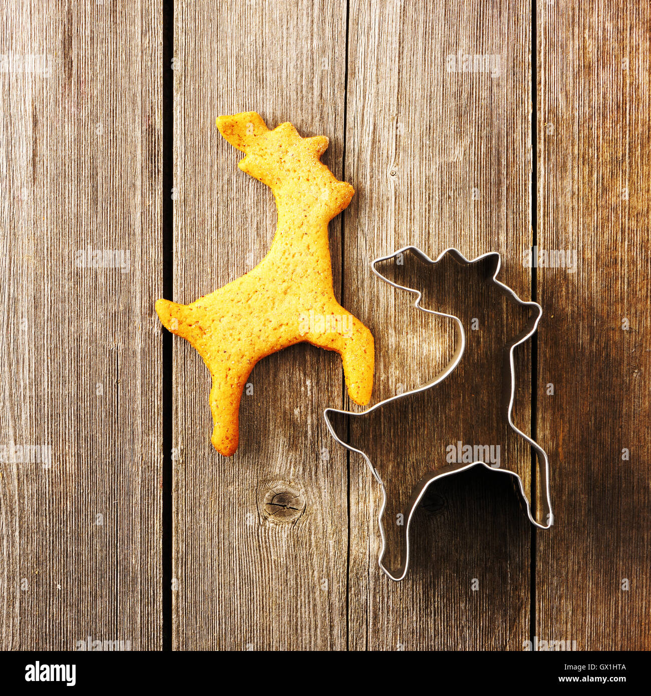 Christmas homemade gingerbread deer cookie Stock Photo - Alamy