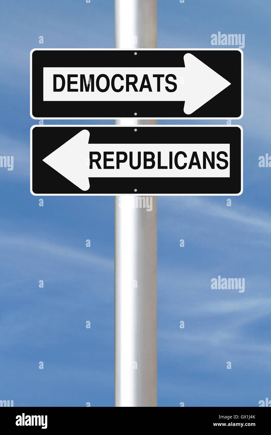 Republican democrat road sign hi-res stock photography and images - Alamy