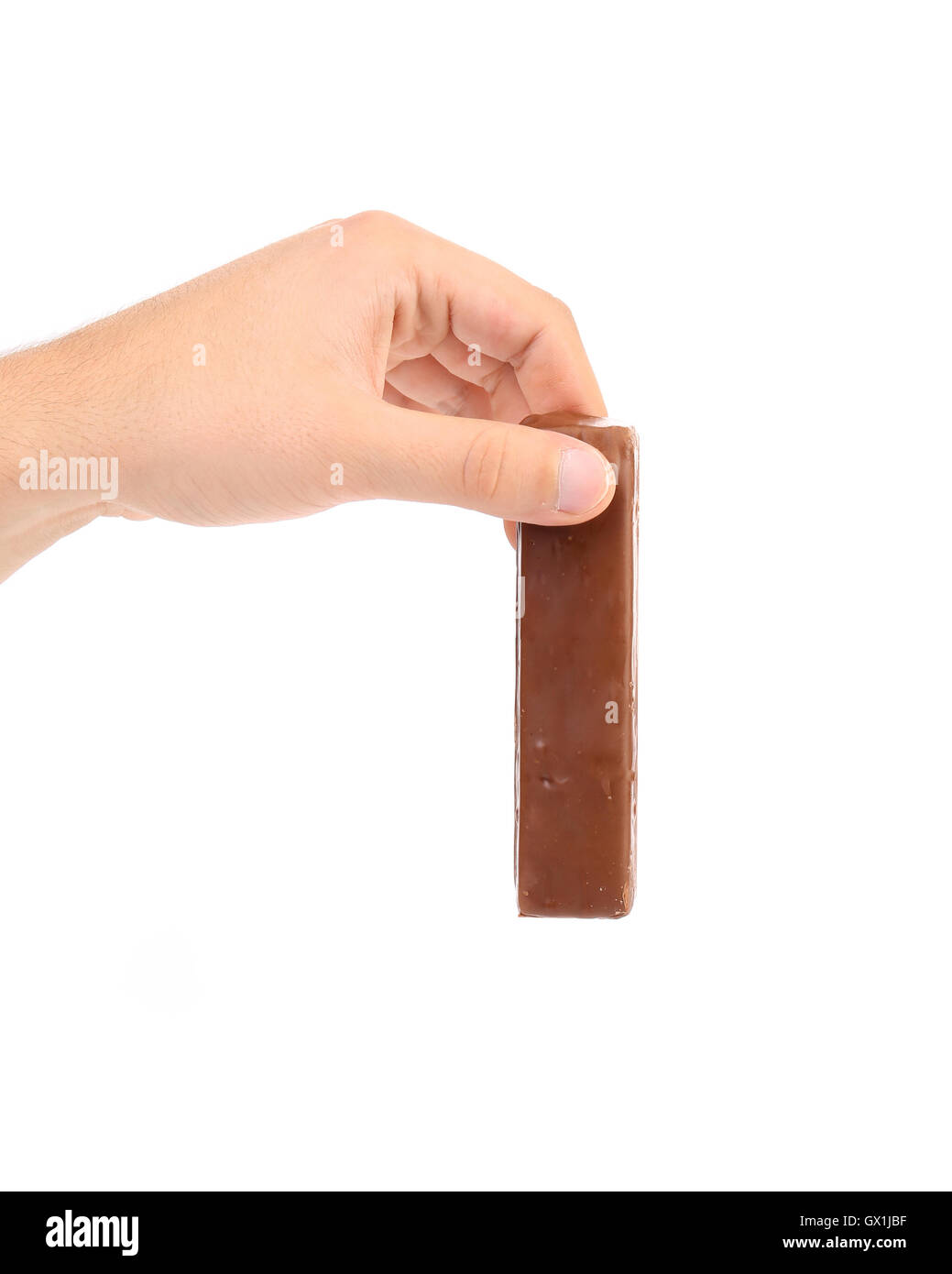 Hand hold chocolate bar Stock Photo - Alamy