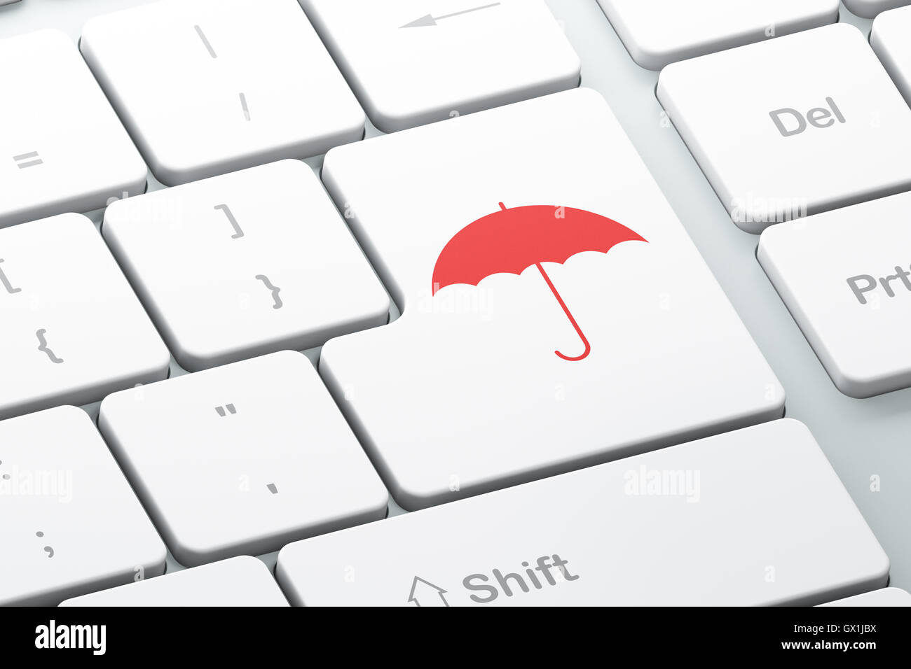 Security concept: Umbrella on computer keyboard background Stock Photo ...