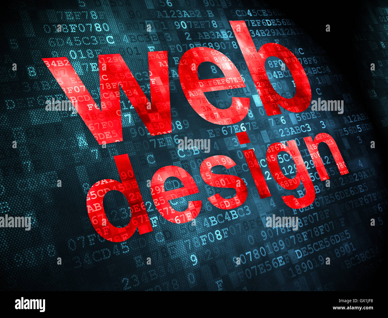 SEO web development concept: Web Design on digital background Stock ...