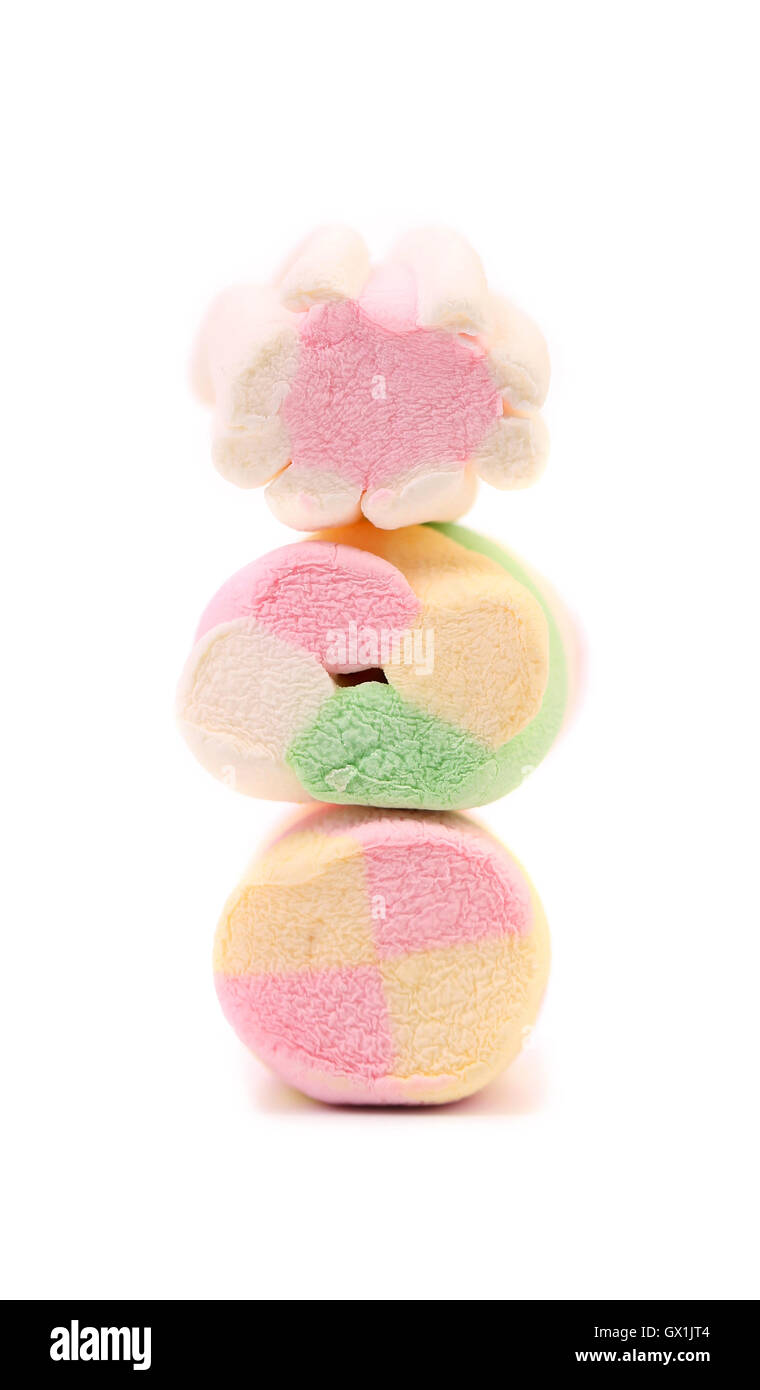 Stack of different colorful marshmallow. Close up Stock Photo - Alamy